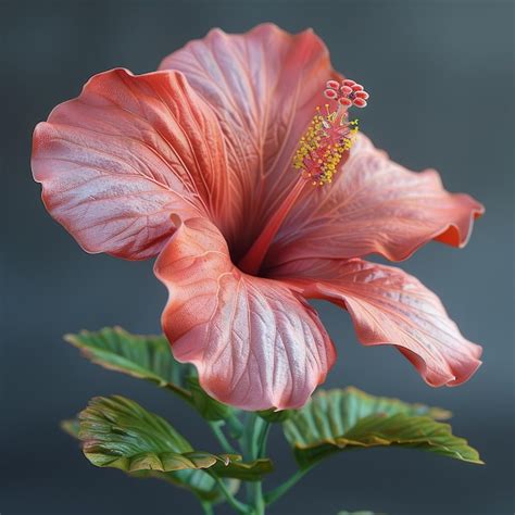Blooming Beauty Detailed 3d Hibiscus With Realistic Textures In 8k Hd