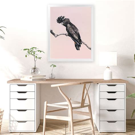 Buy George The Black Cockatoo Pink Wall Art Print The Print Emporium®