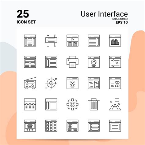 25 User Interface Icon Set 100 Editable Eps 10 Files Business Logo Concept Ideas Line Icon