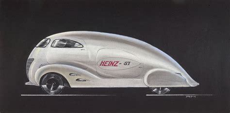 Heinz Comet Vintage Car Drawing Streamline Tanker Truck Retro Tanker