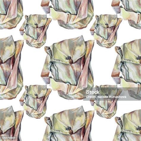 흰색 배경에 방독면에 대한 원활한 패턴 수채화 베이지 백 군대 스토커 종말 이후의 세계 생존을위한 군사 요소 핵 전쟁 방사선 독에 대한 균일 손으로 그린 예술 가방에 대한