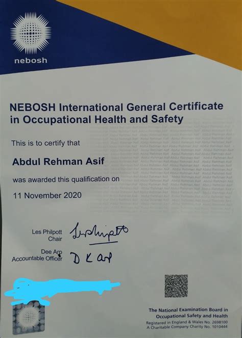 Abdul Rehman Asif On Linkedin Nebosh