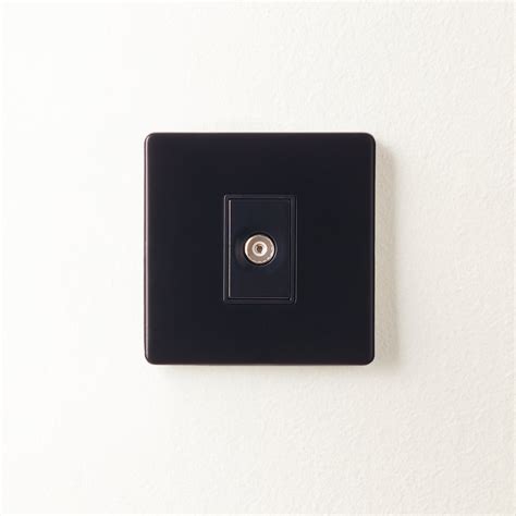 Florence Coaxial Socket Single Outlet In Black