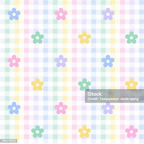 레인보우 퍼플 블루 그린 옐로우 컬러풀 한 격자 무늬 깅엄 패턴 배경 벡터 일러스트레이션 테이블보 피크닉 매트 랩 페이퍼 매트 패브릭 섬유 스카프 0명에 대한 스톡 벡터