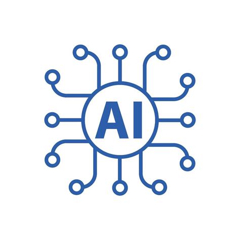 Artificial Intelligence Ai Processor Chip Vector Icon Symbol For