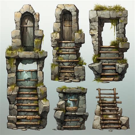 Premium Ai Image Stairs Game Assets