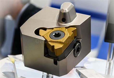 Cutting Insert Working On A Metal Workpiece Stock Image Image Of