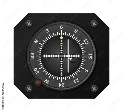 Vor Indicator In Airplanes Cockpit Instrument For Navigation Support