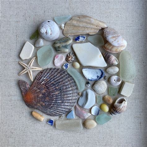 Cornish Shell Art Picture Sea Glass Art Handmade In Etsy