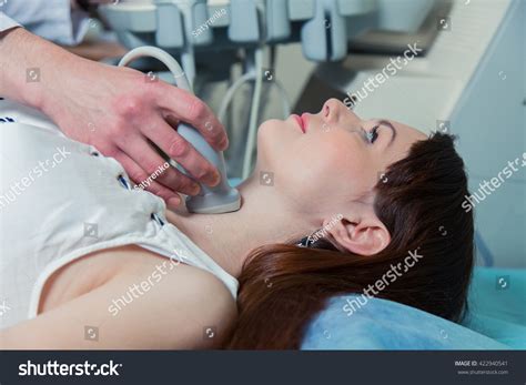 Woman Getting Ultrasound Thyroid Doctor Stock Photo Shutterstock