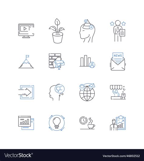 Product Development Line Icons Collection Vector Image
