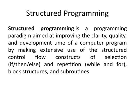 Structured Programming And Programming Methodologiespptx Programming