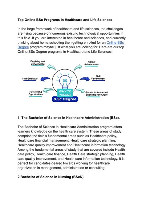 Ppt Top Online Bsc Programs In Healthcare And Life Sciences Docx