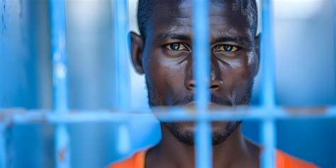 Incarcerated Individual In Prison Cell Serving Time For Crime Looking