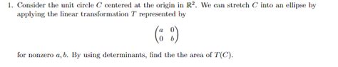 Solved Consider The Unit Circle C Centered At The Origin Chegg