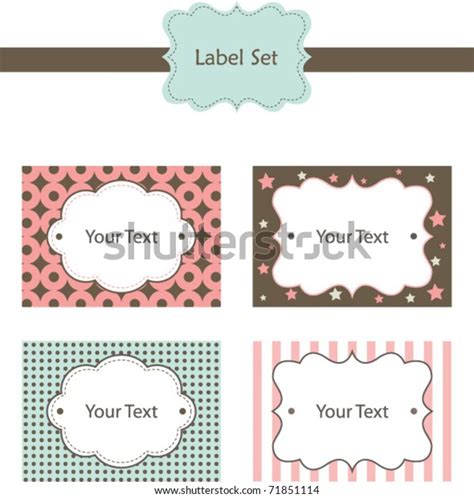Cute Label Set Stock Vector Royalty Free 71851114