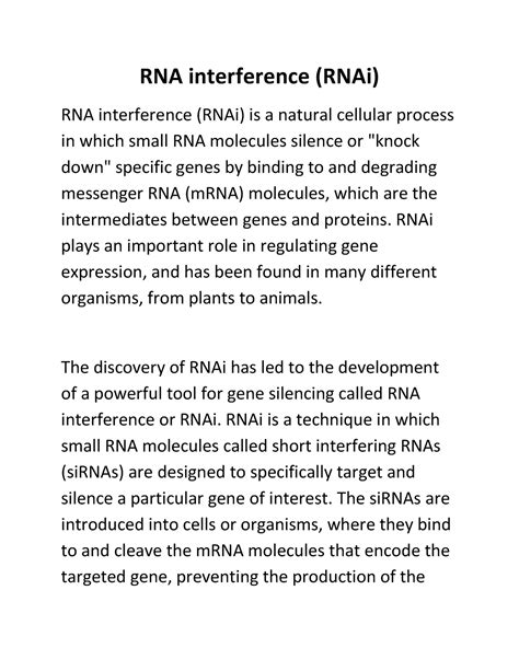 Rna Interference Rnai Part 1 Rna Interference Rnai Rna