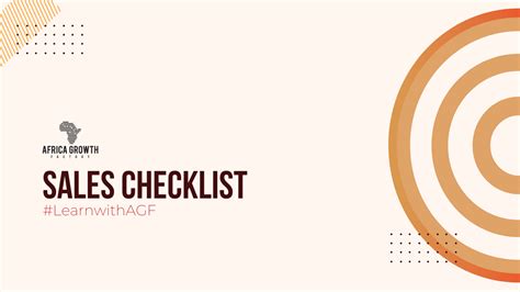 The Generic Sales Checklist