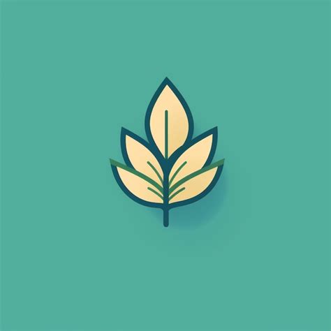 Premium Ai Image Flat Color Leaf Logo Vector