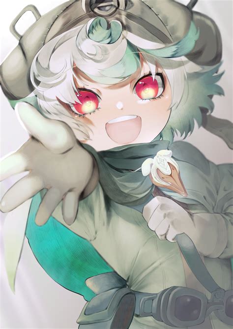 Daeodon Prushka Made In Abyss Commentary Request Highres 1girl Belt Belt Pouch Blurry