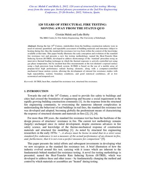 Pdf 120 Years Of Structural Fire Testing Dokumentips