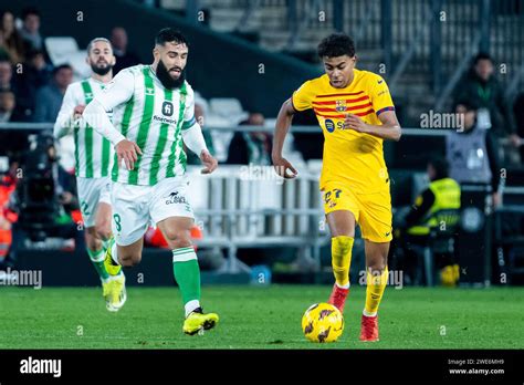 Nabil Fekir L Of Real Betis And Lamine Yamal R Of Fc Barcelona Seen
