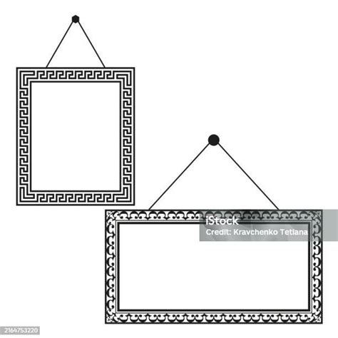 장식용 교수형 프레임 화려한 테두리 디자인 클래식 벡터 일러스트 레이 션 우아한 벽 예술 0명에 대한 스톡 벡터 아트 및 기타 이미지 Istock
