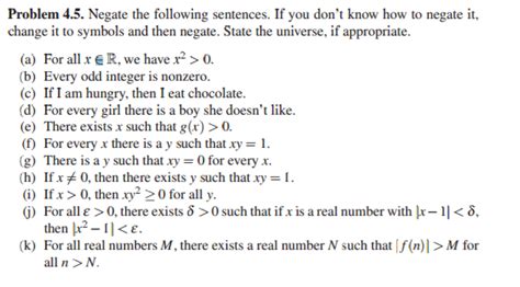 Solved Negate The Following Sentences If You Dont Know How
