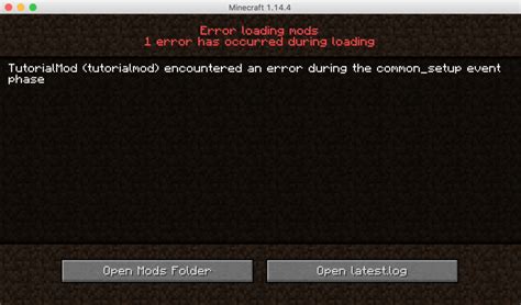 Encountered An Error During The Commonsetup Event Phase Modder