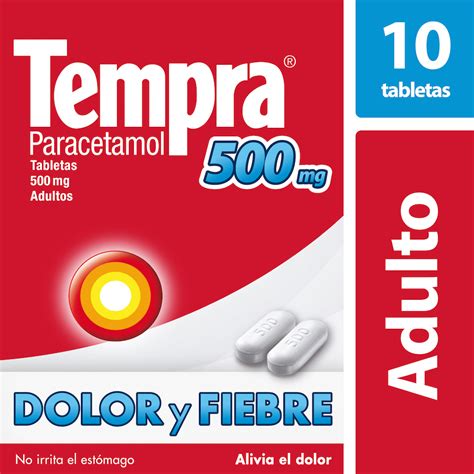 Tempra 500 Mg C 10 Tabletas Farmapronto