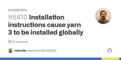 Installation Instructions Cause Yarn 3 To Be Installed Globally Issue