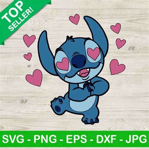 Stitch Happy Valentine Day Svg Stitch Heart Svg Disney Valentine Svg