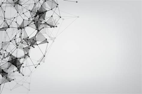 추상 낮은 폴리 라인 메쉬 흰색 점과 선을 연결하는 배경 기술 0명에 대한 스톡 벡터 아트 및 기타 이미지 0명 과학
