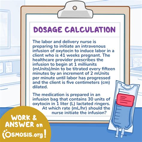 Dosage Calculation Oxytocin Osmosis Blog
