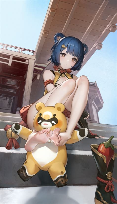 Xiangling And Guoba Genshin Impact Drawn By Lehuanglongen Danbooru
