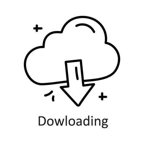 Downloading Vector Outline Icon Design Illustration Communication Symbol On White Background