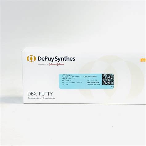 New Depuy Synthes Ref 038010 Dbx Putty Demineralized Bone Matrix 1cc Exp 202409 Disposables