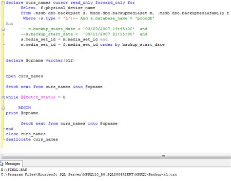 Which Transaction Log To Apply After Restoring The Full Backup