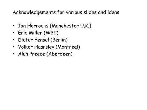 Ppt Semantic Web Ontologies Continued Expressing Querying