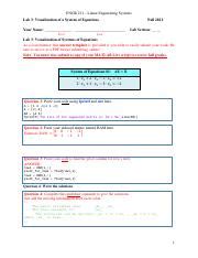 ENGR 231 Lab 3 Answer Sheet Pdf ENGR 231 Linear Engineering Systems