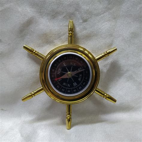 Brass Ships Wheel Compass Hobbies And Toys Collectibles And Memorabilia