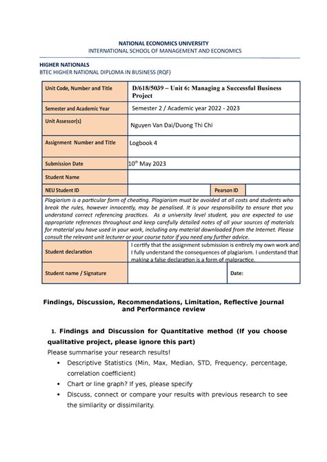 Logbook 4 Findings Discussion Reflective National Economics