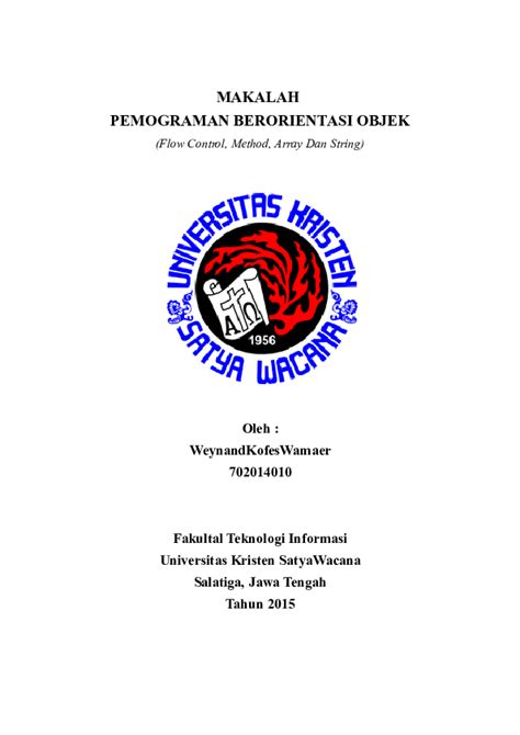 Doc Makalah Pemograman Berorientasi Objek Flow Control Method Array Dan String
