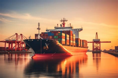 Premium Photo Freight Forwarding Service Container Ship Cargo