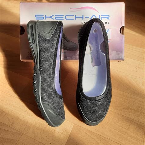 37р. skechers. женские текстильные черные балетки туфли. оригинал ...
