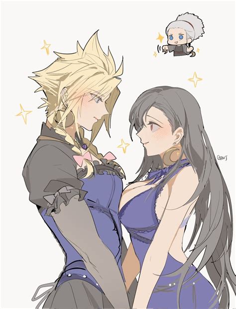 Duoj Ji Cloud Strife Cloud Strife Blue Dress Marle Ff R Tifa Lockhart Tifa Lockhart