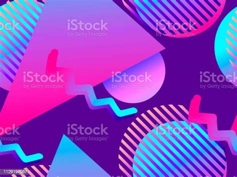 그라데이션 형태와 기하학적 완벽 한 패턴입니다 매거진 문화 추상적인 배경입니다 Retrowave입니다 벡터 일러스트 레이 션 0