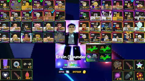 Erein Unique 65 Anime Adventures Mythic Units Unverified Account
