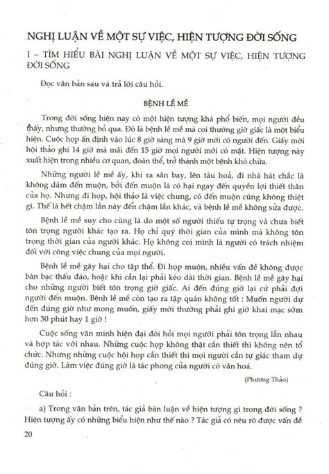 [sgk Scan] Nghị Luận Về Một Sự Việc Hiện Tượng đời Sống Sách Giáo