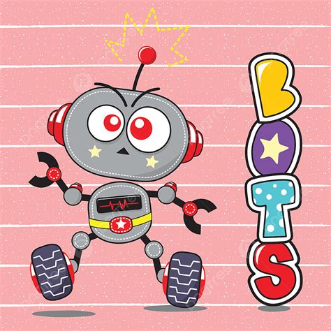 Robot Illustration Vector Design Images Cute Cartoon Robot Isolated On